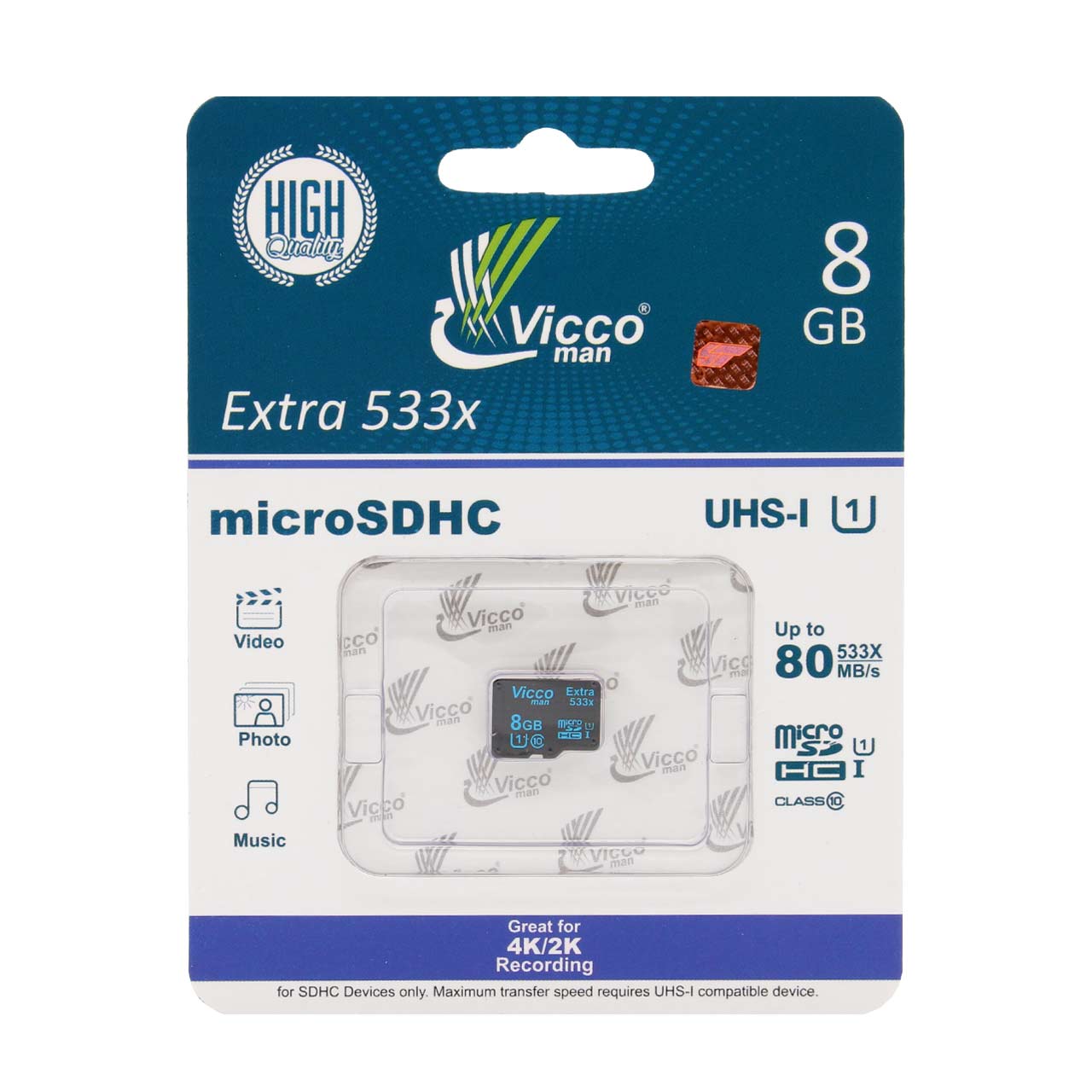 Vicco man U1 MicroSDHC EXTRA 533X -8GB - فروشگاه - پنل فروشگاهی eways