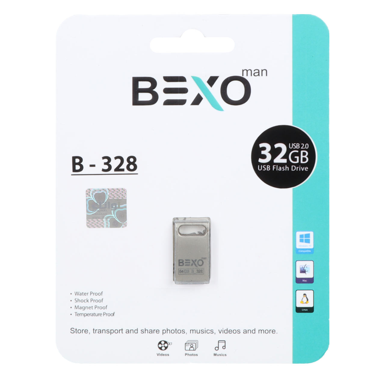 BEXO B-328 USB2.0 Flash Memory - 32GB (گارانتی داده پردازی آواتک) نقره ای - فروشگاه - پنل ...