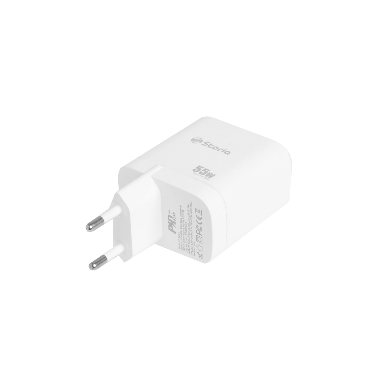 شارژر دیواری فست و PD دو پورت Storia مدل ST-BC03 55W - سفید - فروشگاه - پنل فروشگاهی eways