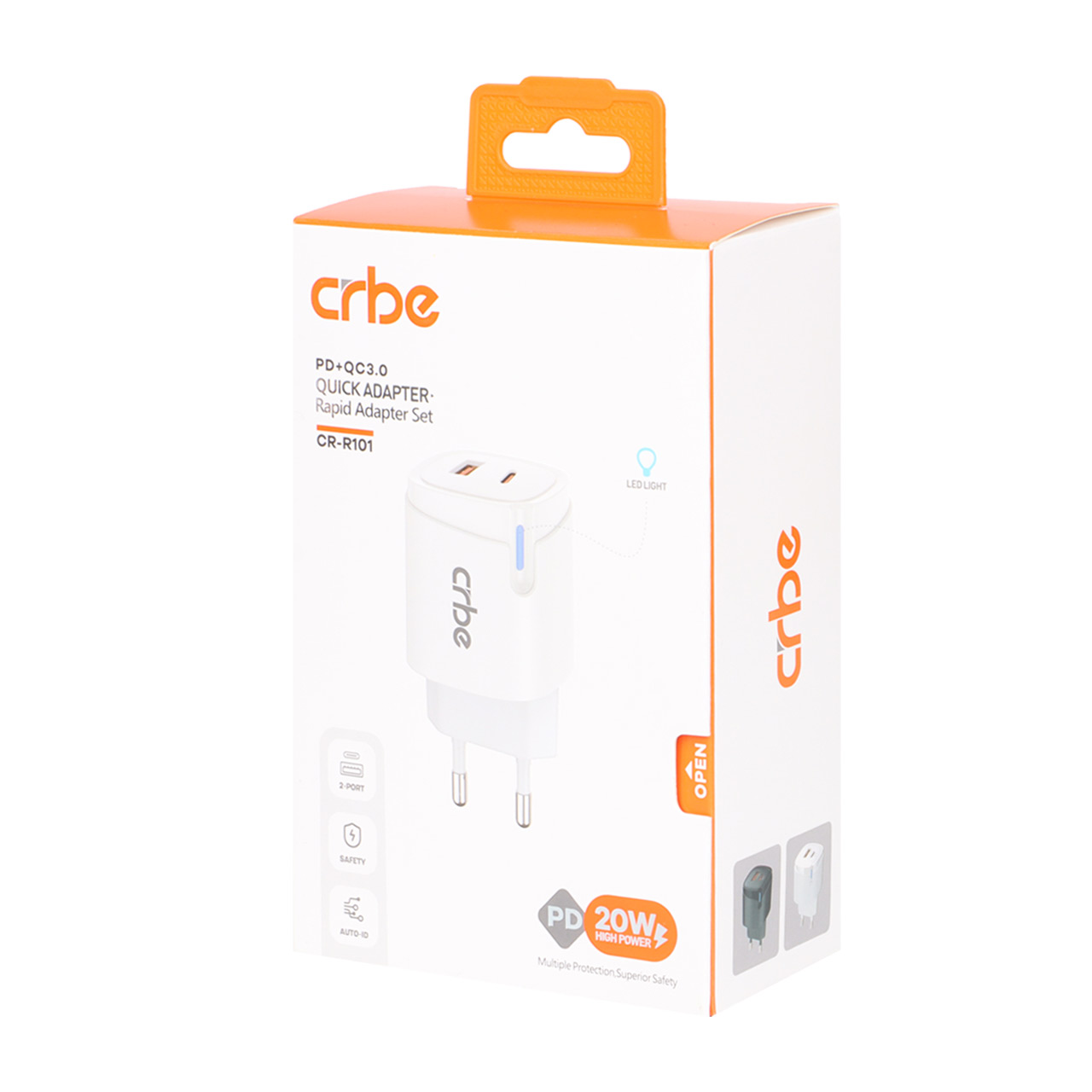 شارژر دیواری 20W فست و PD دو پورت Crbe مدل CR-R101 - مشکی (گارانتی یکساله PMC) - فروشگاه - پنل ...