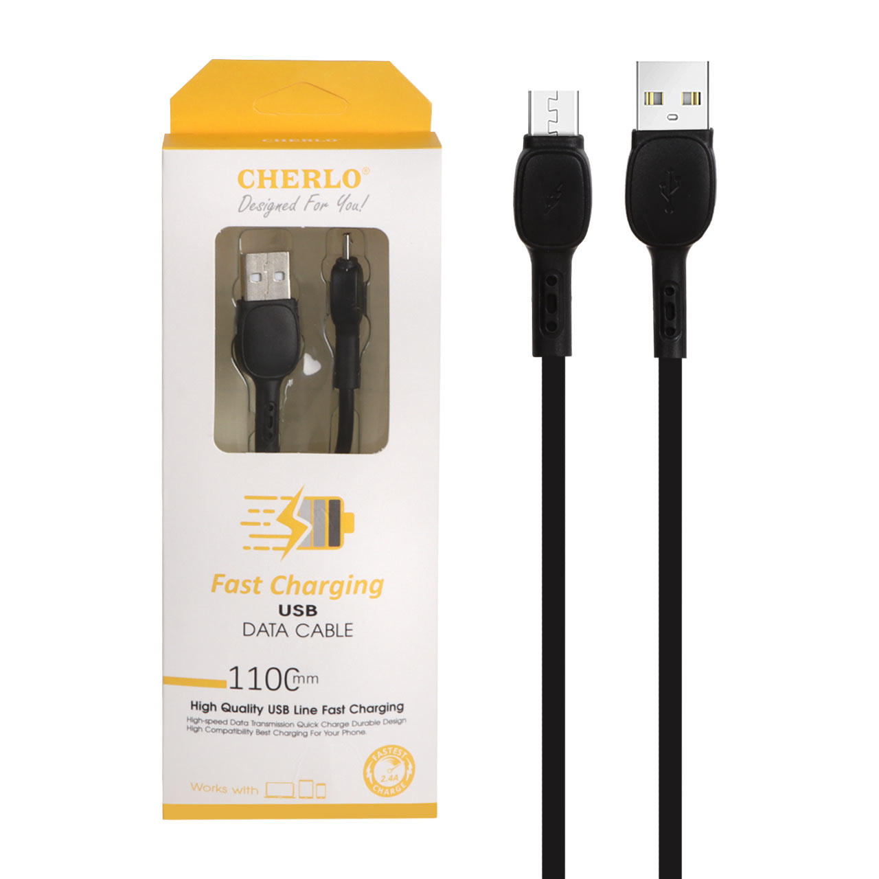 کابل شارژ 1.1 متری اندروید CHERLO مدل CH-V812 - مشکی - SMO - فروشگاه ...