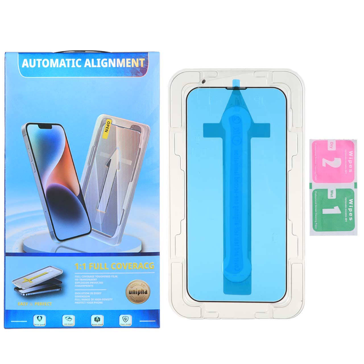 محافظ صفحه نمایش شیشه ای Unipha - Magic Glass Box مدل Apple iPhone 13 ...
