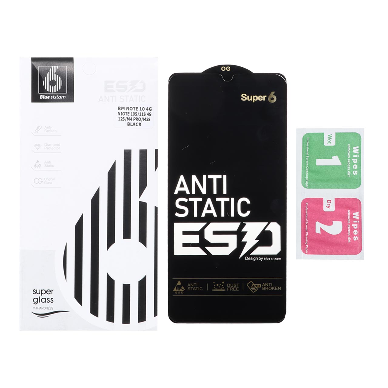 محافظ صفحه نمایش شیشه ای Full Cover ESD Anti Static - Super 6 OG مدل ...