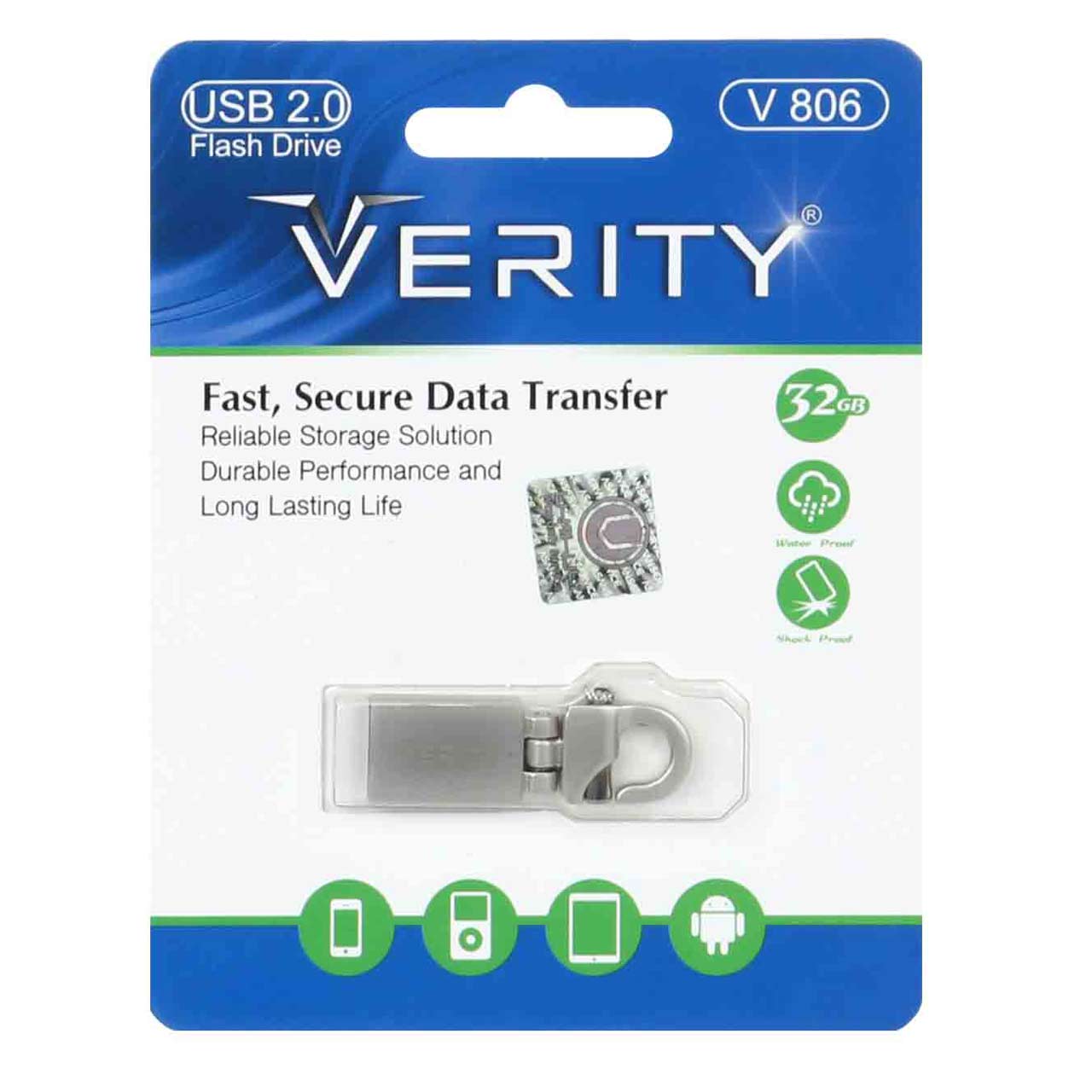 Verity V806 USB2.0 Flash Memory-32GB-(گارانتی آسان سرویس) نقره ای - فروشگاه - پنل فروشگاهی eways