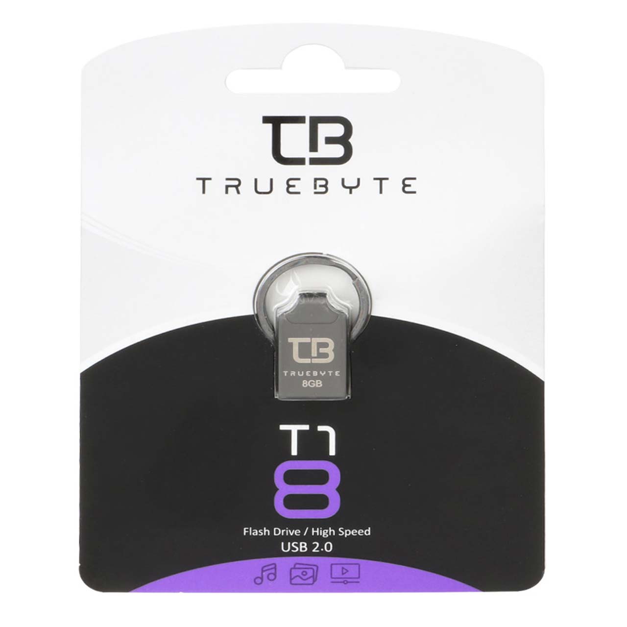 TRUEBYTE T1 USB2.0 Flash Memory-8GB مشکی (گارانتی مادام العمر شرکت آی ...